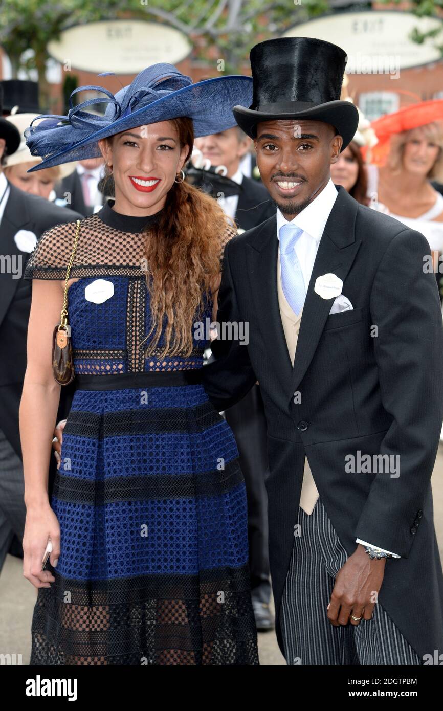 Sir Mo Farah and Tania Nell during day two of Royal Ascot at Ascot ...
