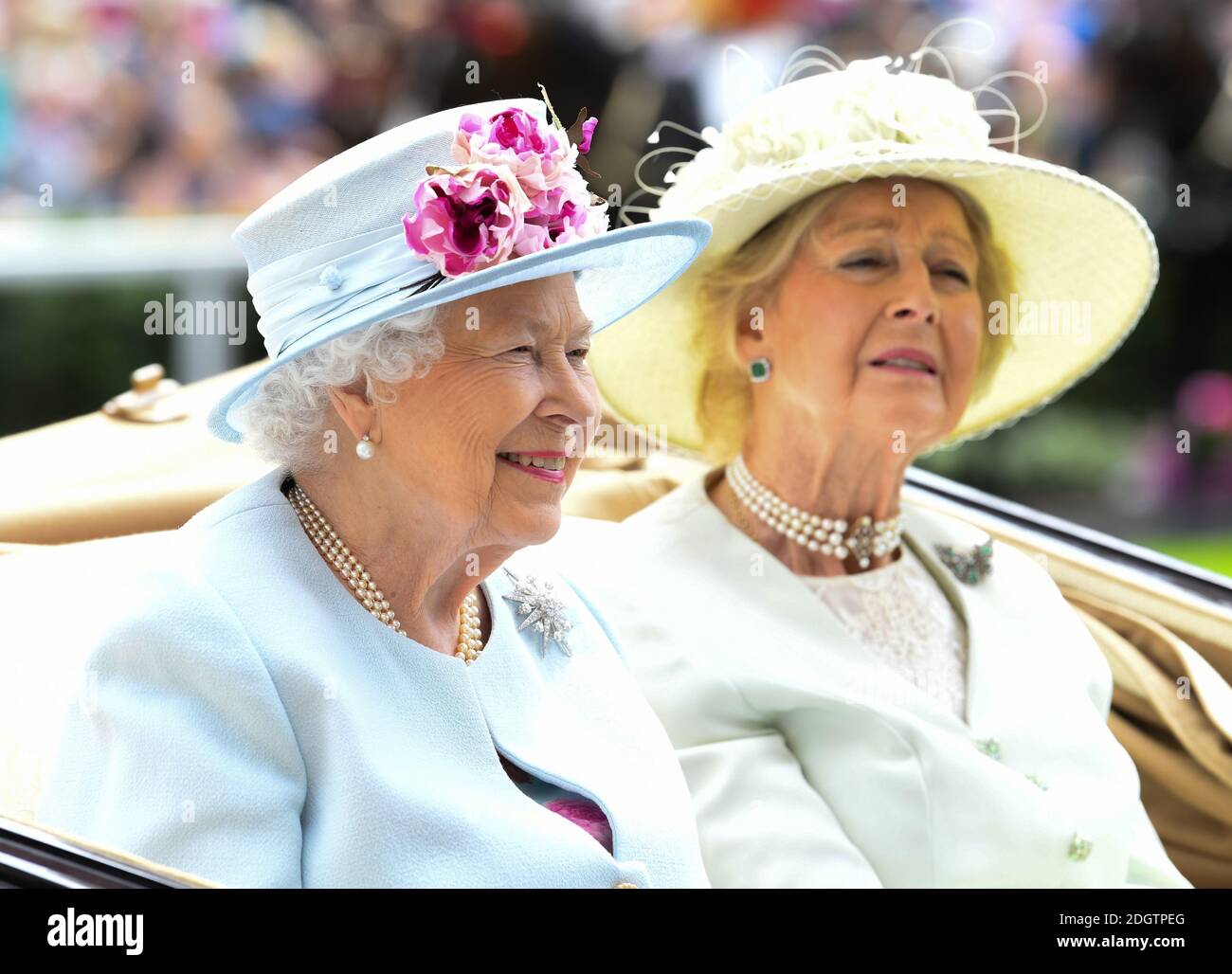 Queen Elizabeth II and Princess Alexandra during day two of Royal Ascot ...