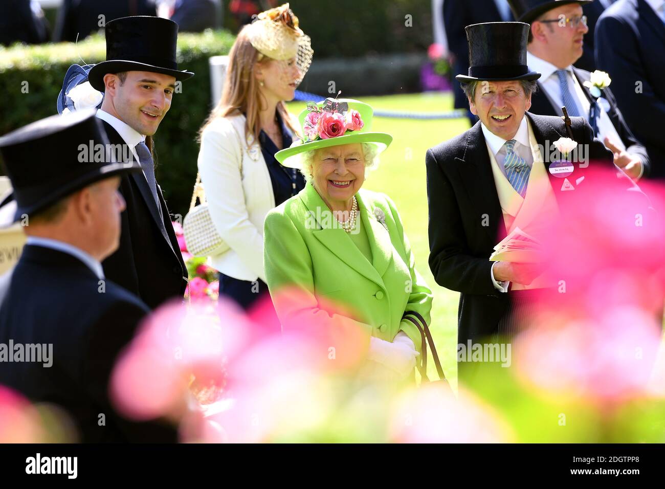 Queen Elizabeth II (centre) during day four of Royal Ascot at Ascot ...