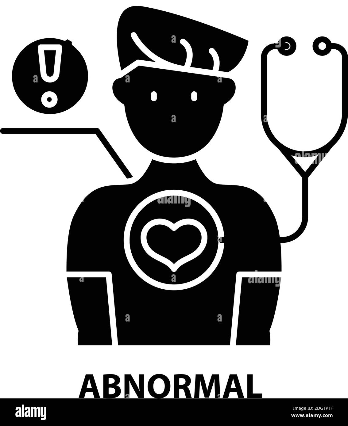 abnormal icon, black vector sign with editable strokes, concept ...
