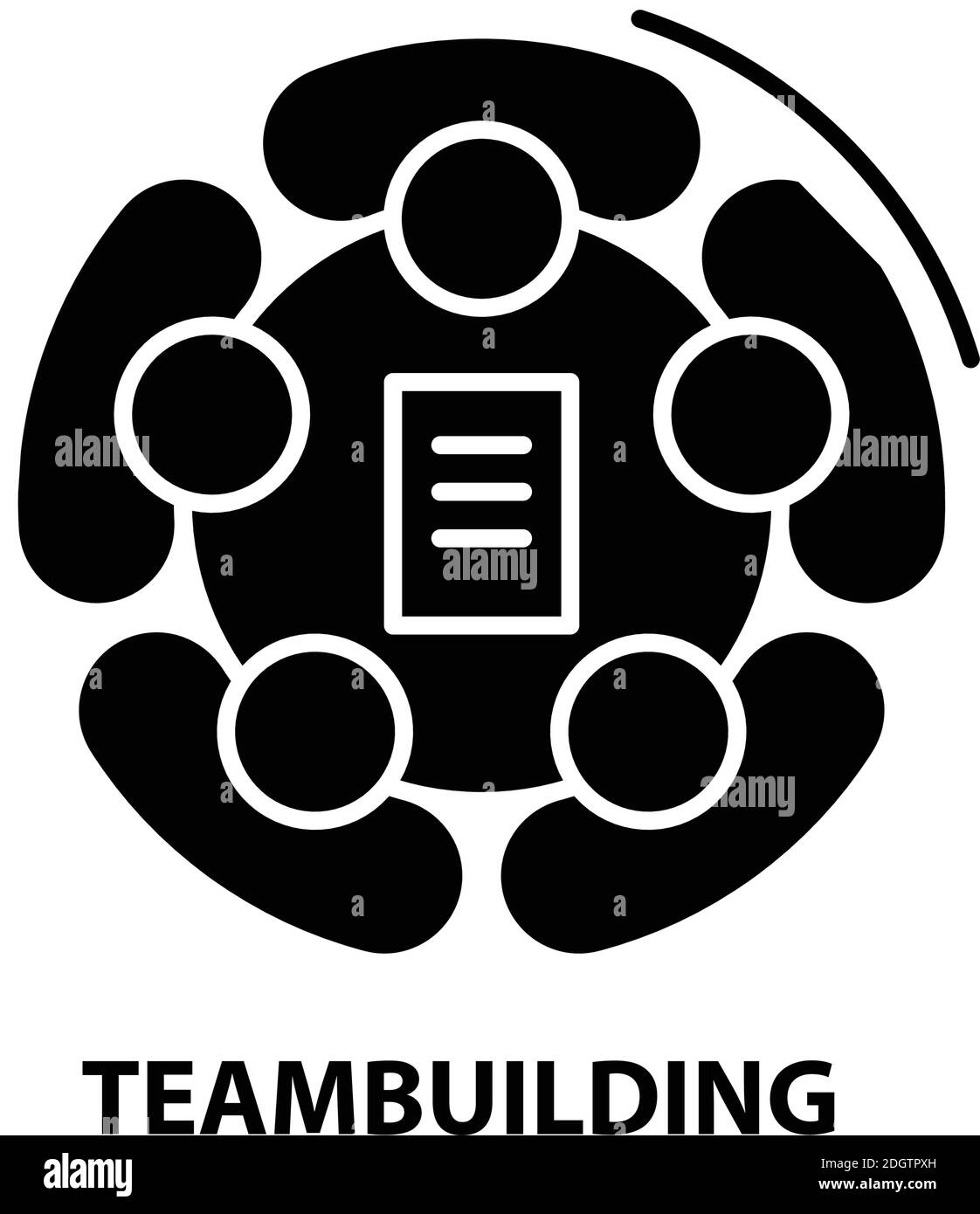 teambuilding icon, black vector sign with editable strokes, concept ...