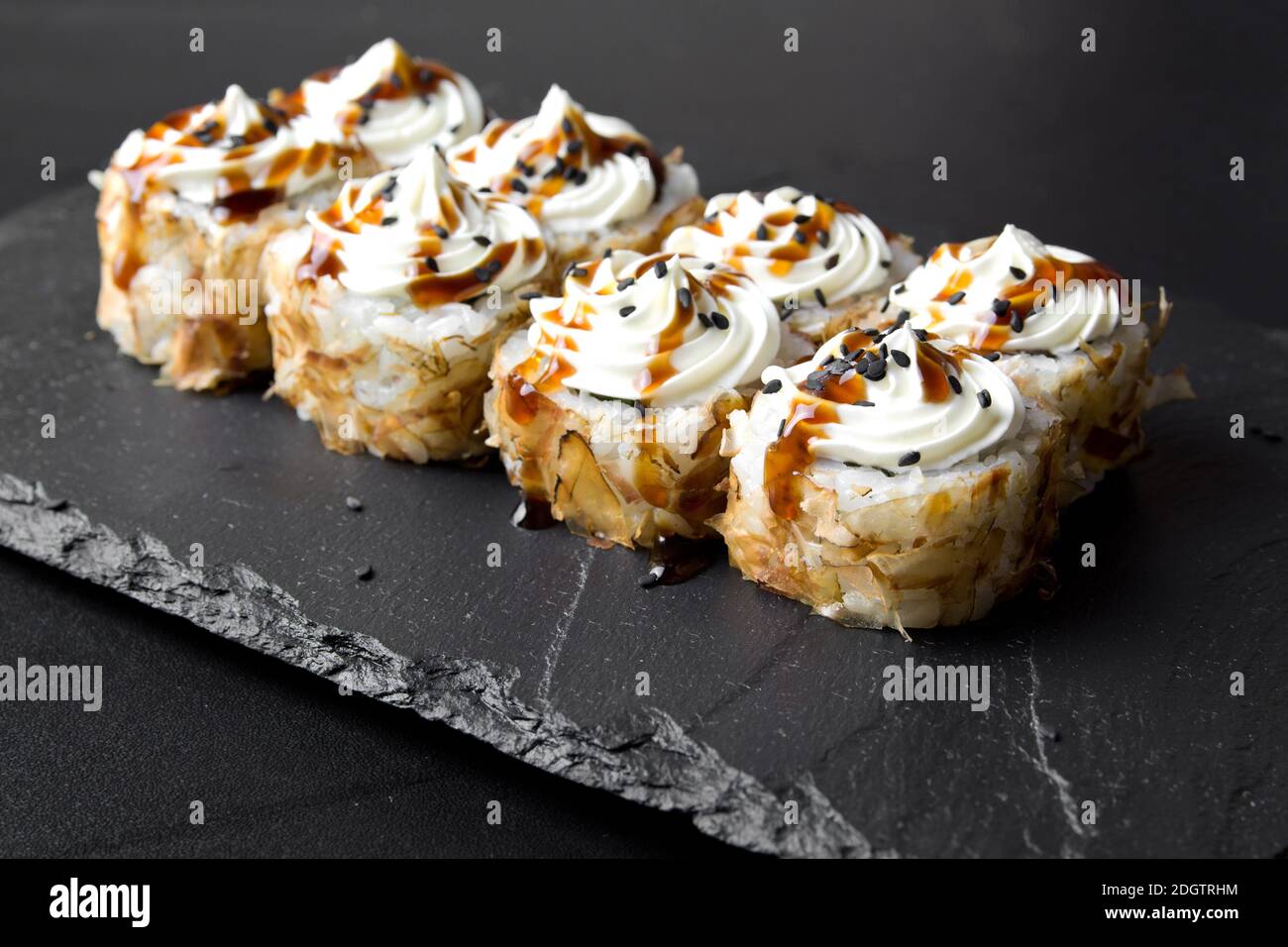 Colorful sushi roll topped hi-res stock photography and images - Alamy