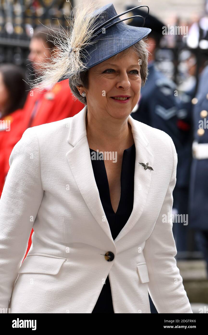 Theresa May during the RAF Centenary at Westminster Abbey, London ...