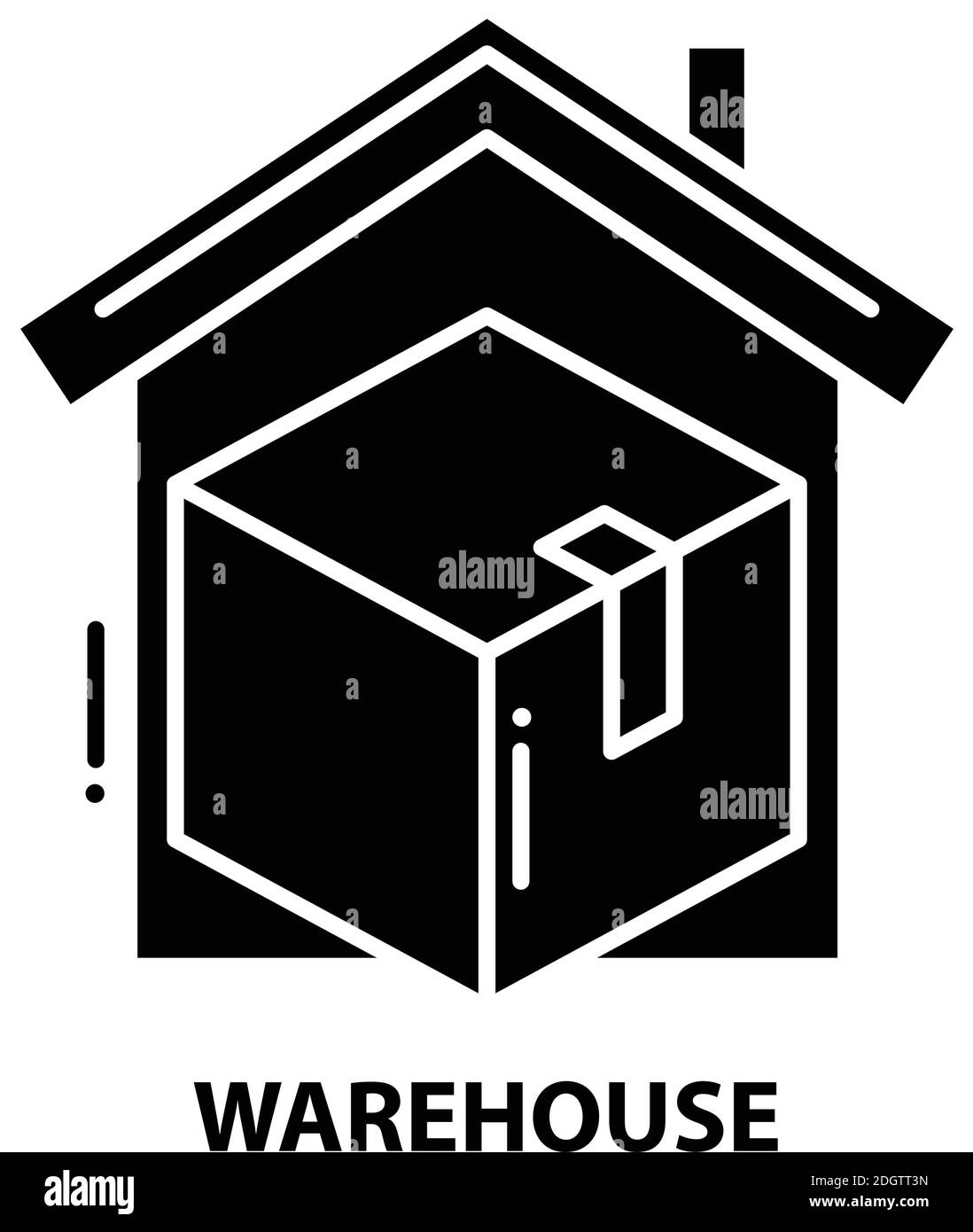 warehouse icon, black vector sign with editable strokes, concept ...
