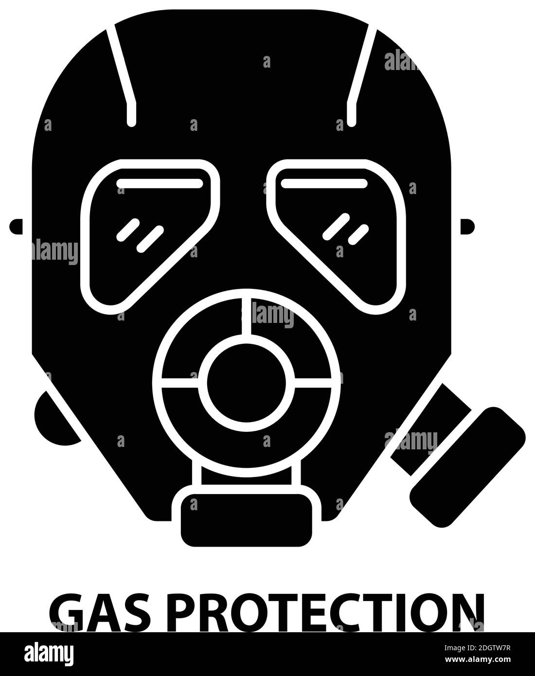 gas protection icon, black vector sign with editable strokes, concept ...