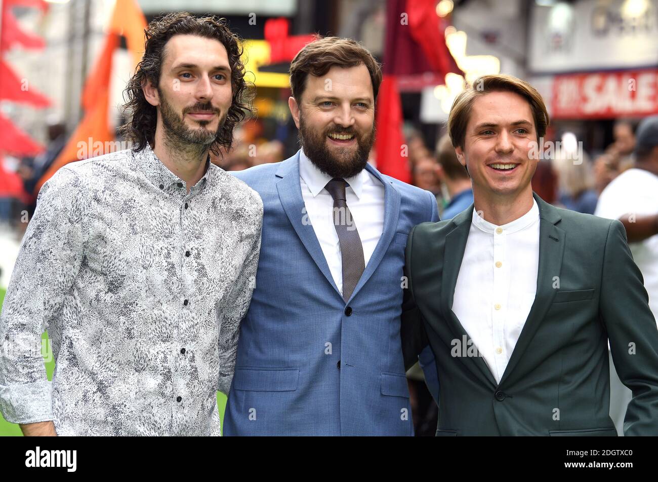 Blake Harrison (left), director Iain Morris and Joe Thomas (right ...