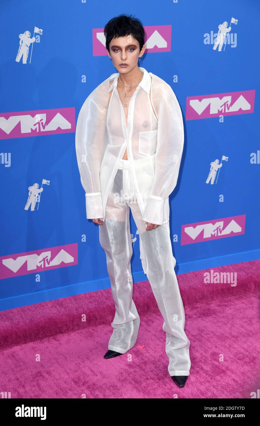 Morgan Saint arriving at the MTV Video Music Awards 2018, Radio City ...