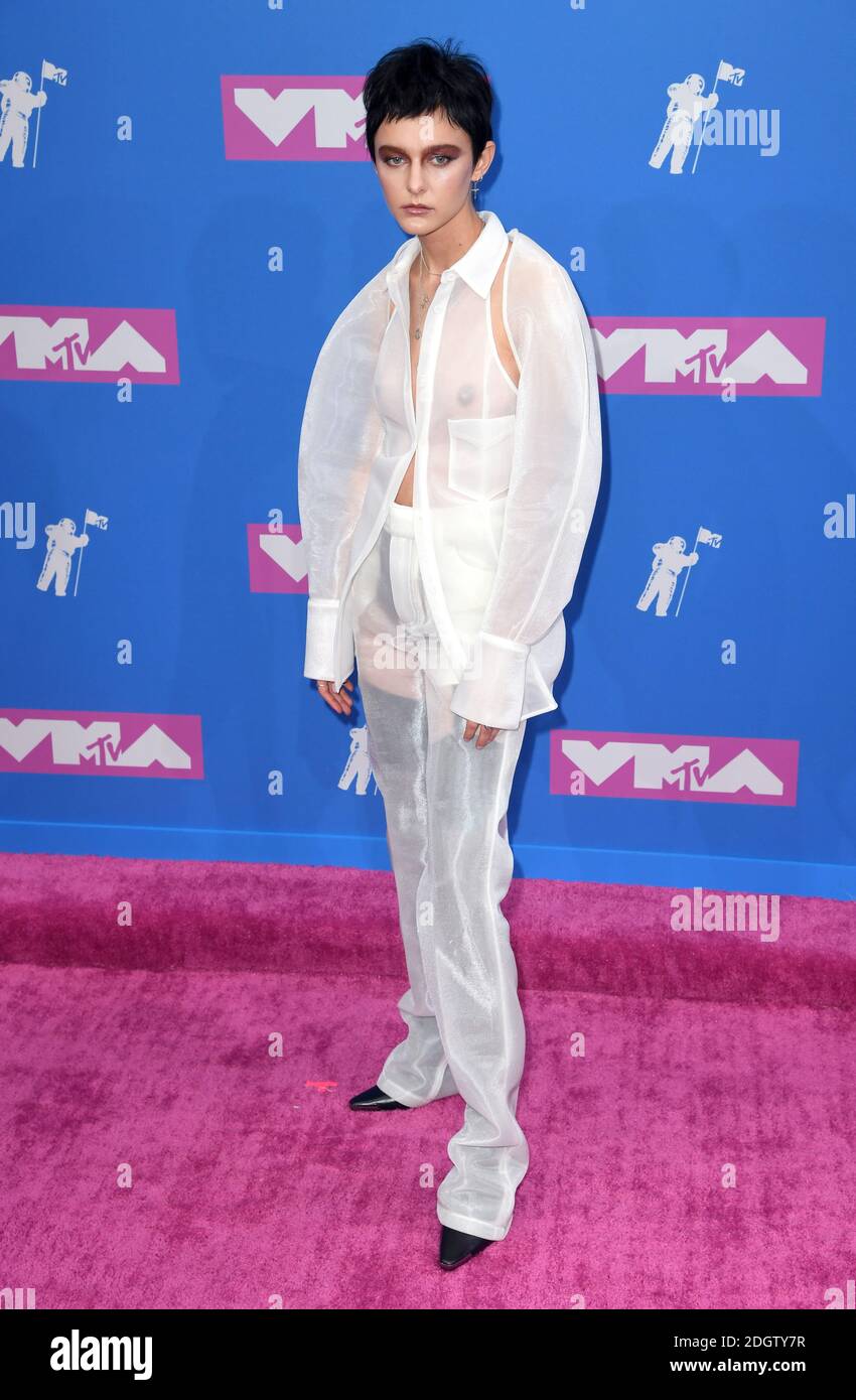 Morgan Saint arriving at the MTV Video Music Awards 2018, Radio City ...