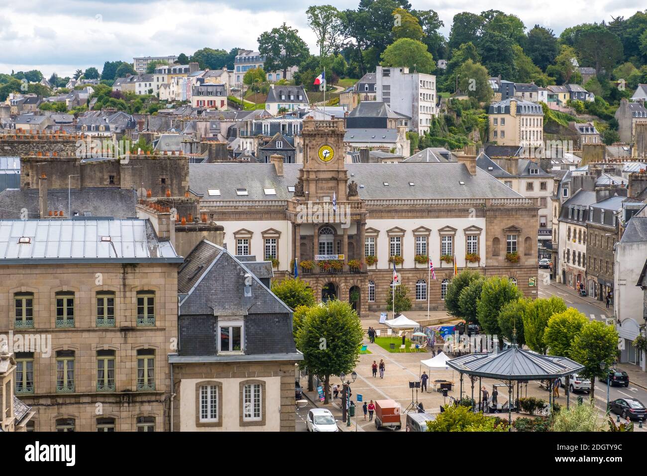 Morlaix, France - August 28, 2019: Morlaix Town Hall at the Place des ...