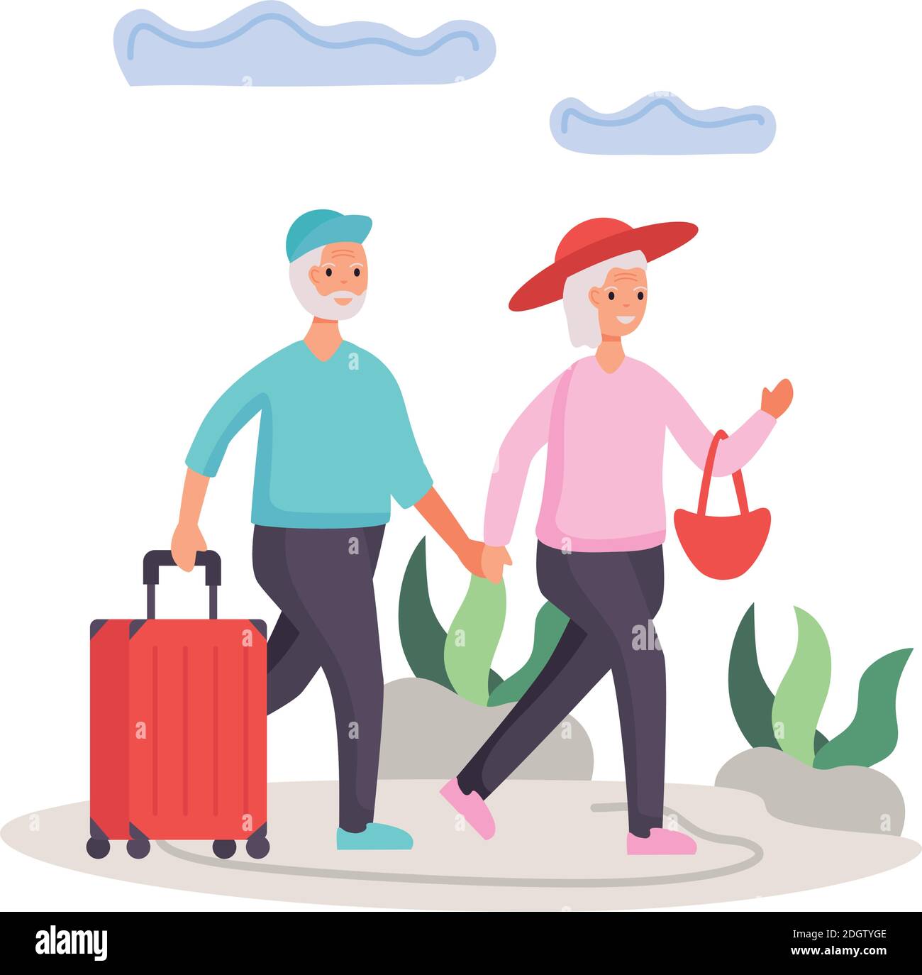 Elderly traveling Stock Vector Images - Alamy