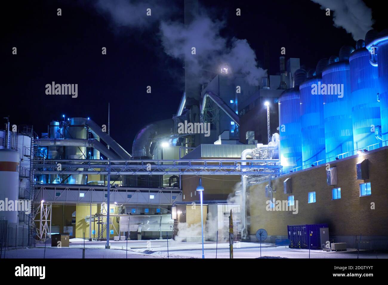 Factory at Night Air Pollution From Industrial Smoke Stock Photo - Alamy