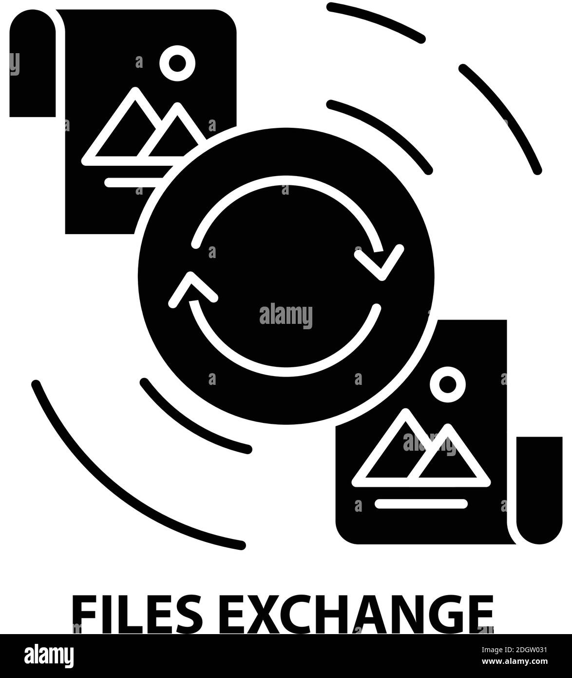 files exchange symbol icon, black vector sign with editable strokes ...