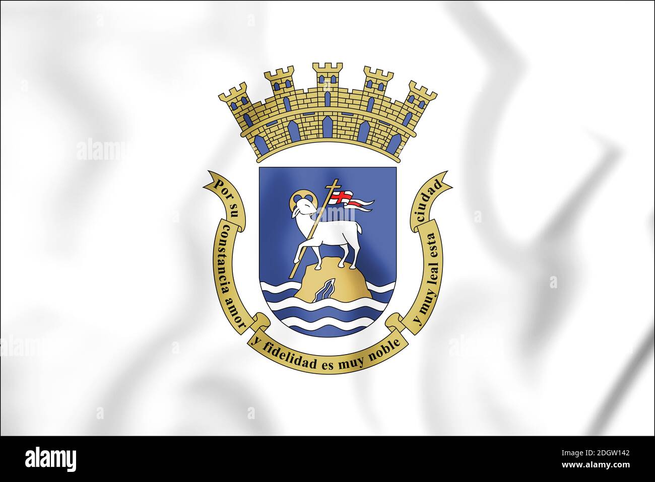 3D Flag of San Juan, Puerto Rico. 3D Illustration Stock Photo - Alamy