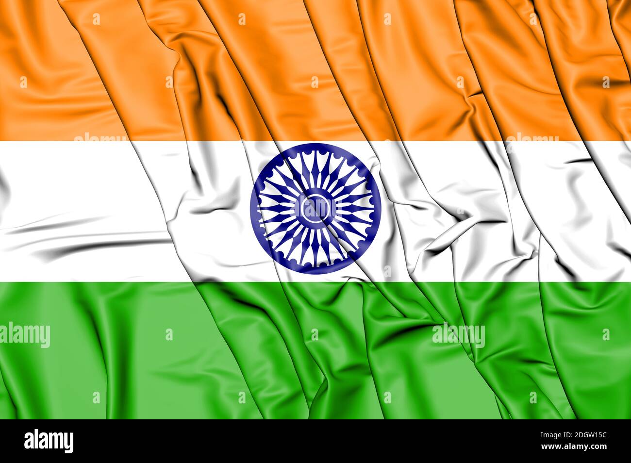 3D Flag of the India. 3D Illustration Stock Photo - Alamy