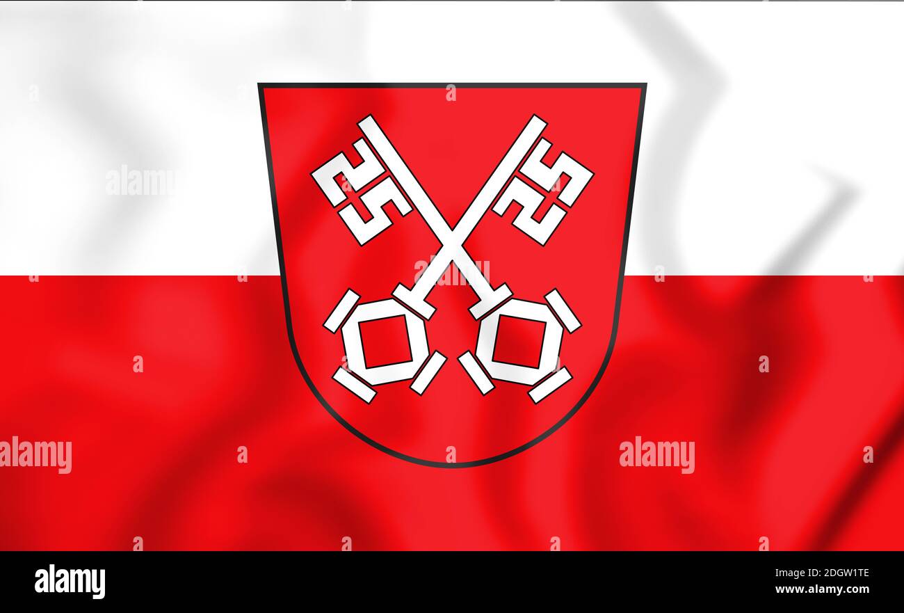 3D Flag of Regensburg (Bavaria), Germany. 3D Illustration Stock Photo ...
