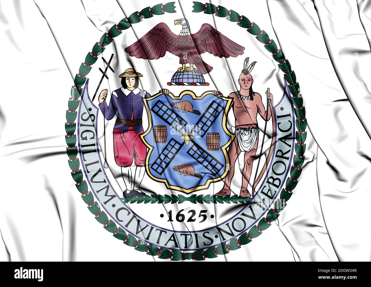 Seal of New York City, USA. 3D Illustration Stock Photo - Alamy