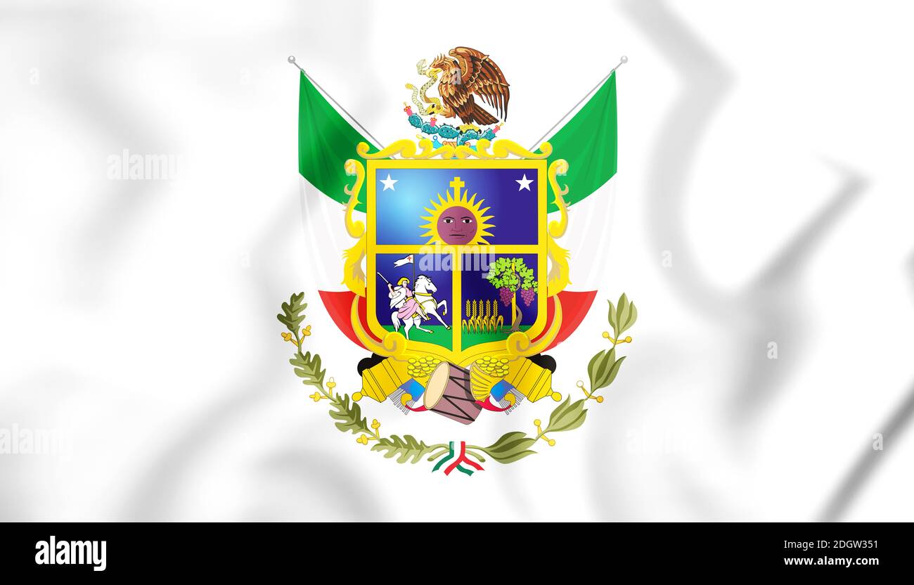 3D Flag of Queretaro, Mexico. 3D Illustration Stock Photo - Alamy