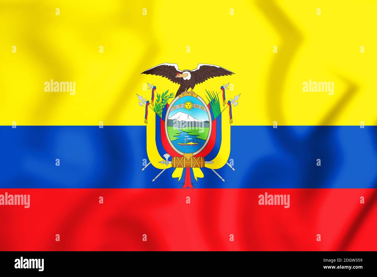 3D Flag of the Ecuador. 3D Illustration Stock Photo - Alamy
