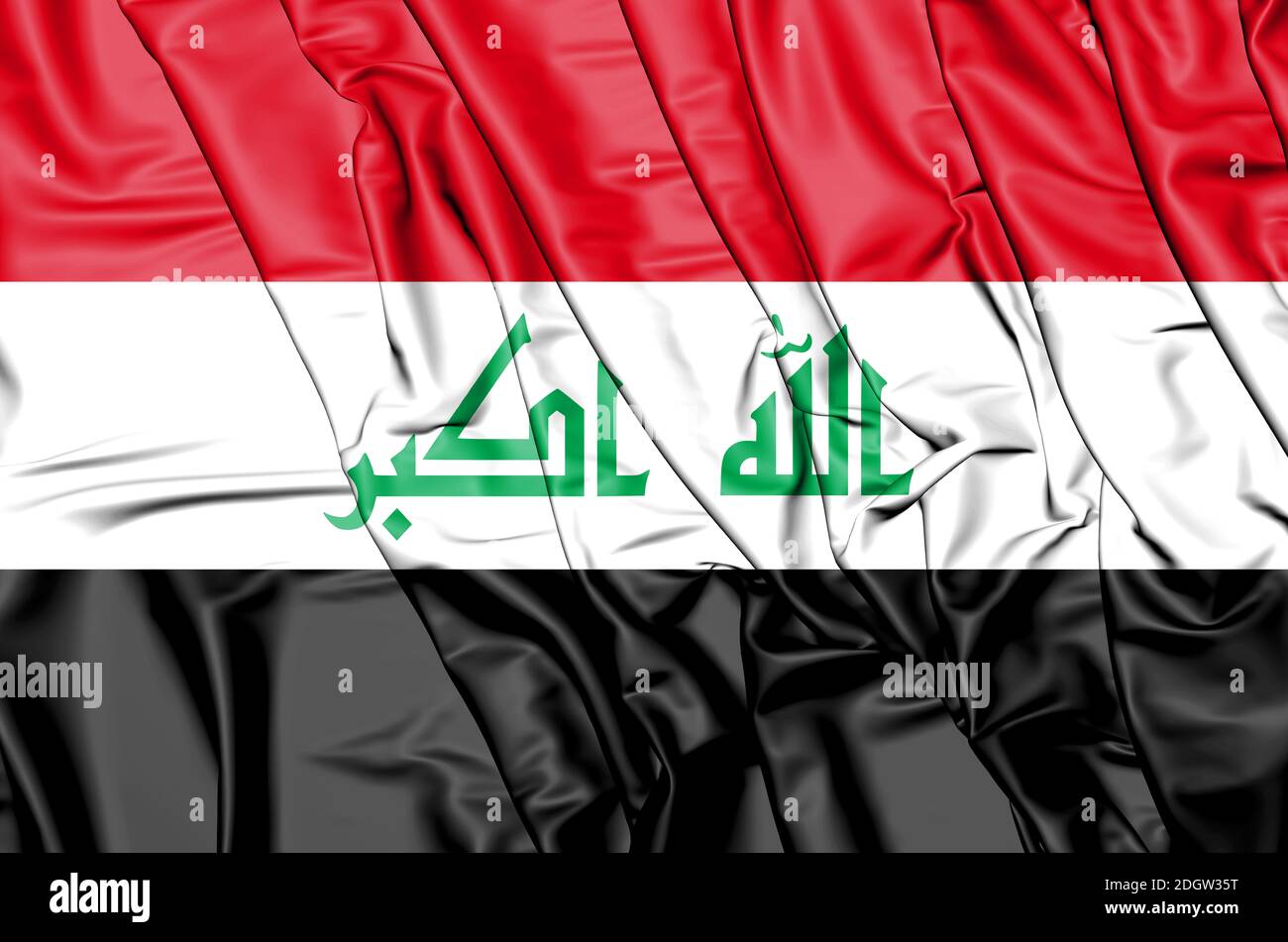 3D Flag of the Iraq. 3D Illustration Stock Photo - Alamy