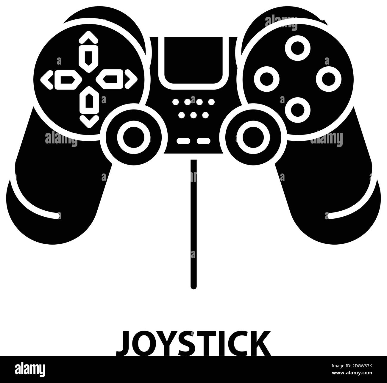 joystick symbol icon, black vector sign with editable strokes, concept ...