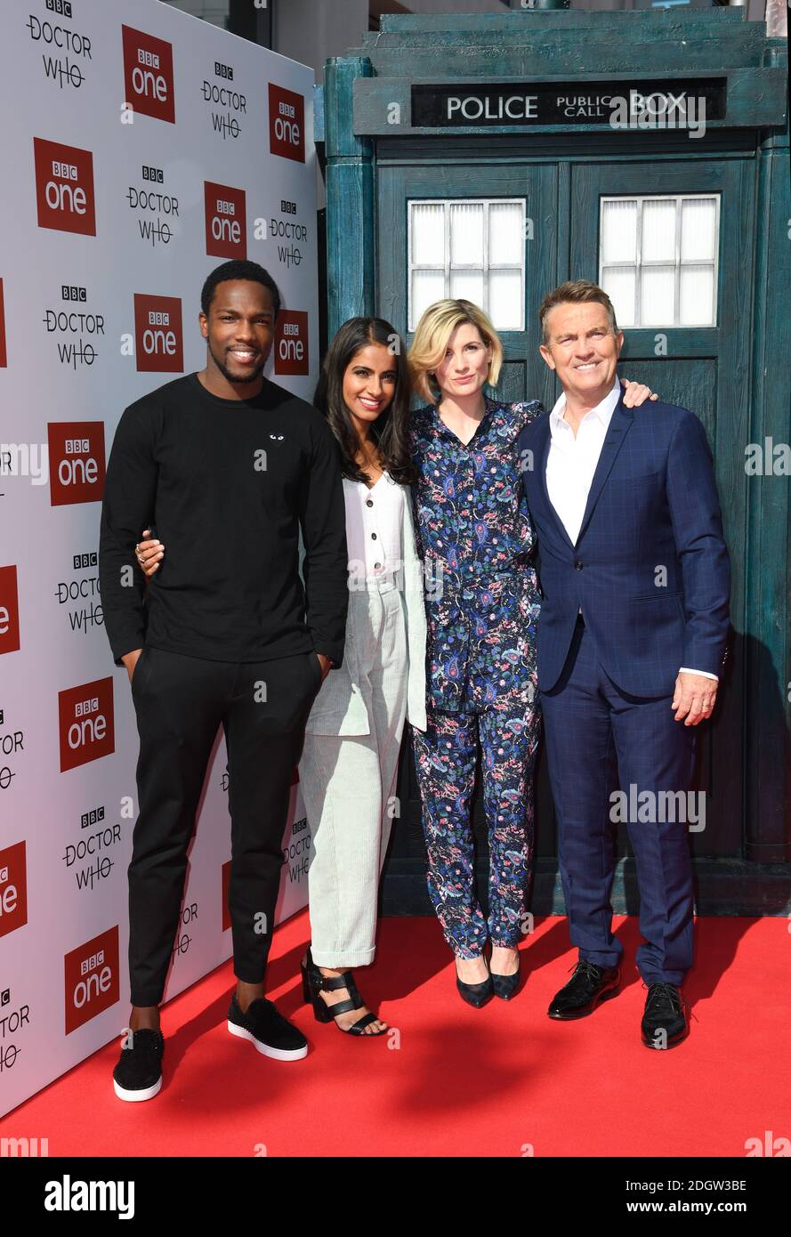 Jodie Whittaker, Mandip Gill, Tosin Cole and Bradley Walsh arriving at ...