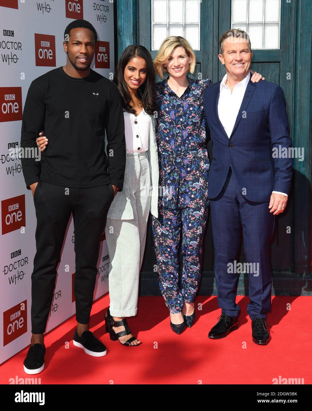 Jodie Whittaker, Mandip Gill, Tosin Cole and Bradley Walsh arriving at ...