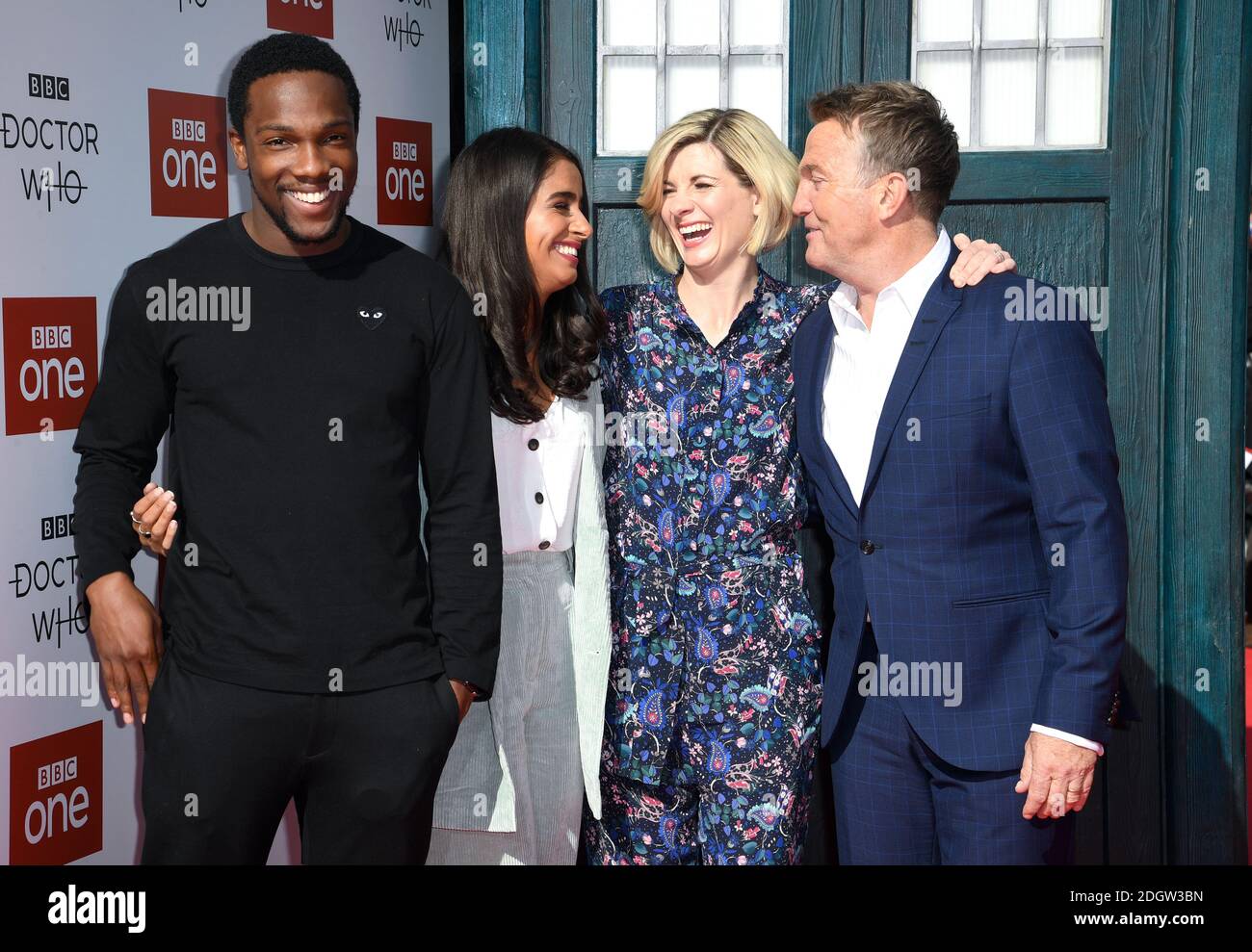 Jodie Whittaker, Mandip Gill, Tosin Cole and Bradley Walsh arriving at ...