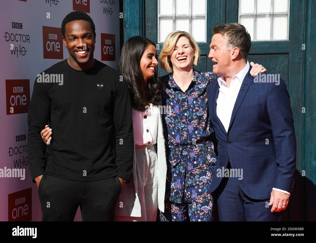Jodie Whittaker, Mandip Gill, Tosin Cole and Bradley Walsh arriving at ...
