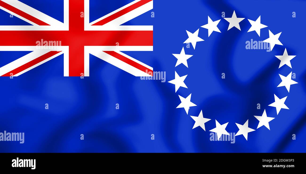 3D Flag of the Cook Islands. 3D Illustration Stock Photo - Alamy