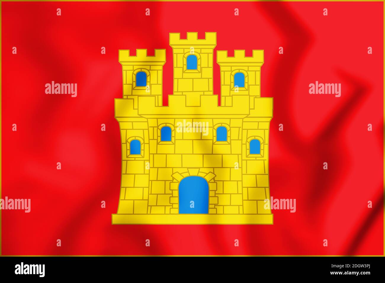 3D Flag of the Castile. 3D Illustration Stock Photo - Alamy