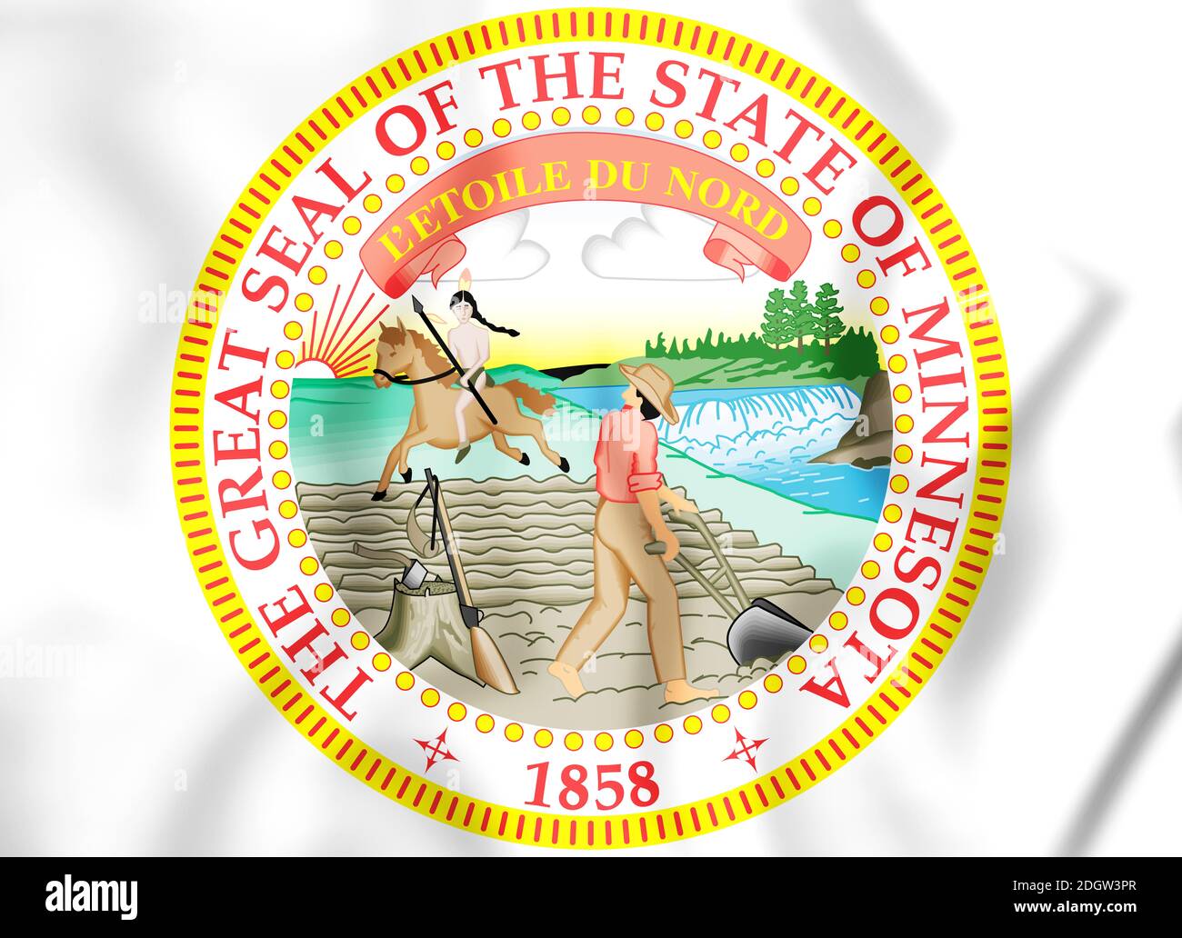 State seal of the Minnesota state, USA. 3D Illustration Stock Photo - Alamy