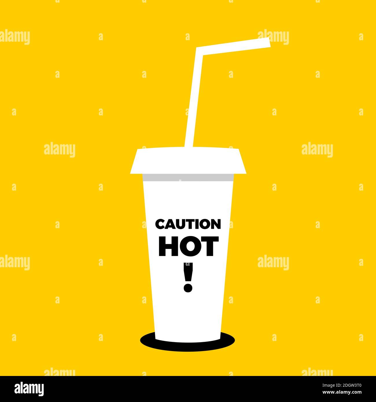 Disposable cup for drink and beverage - Warning and caution. Boiled ...