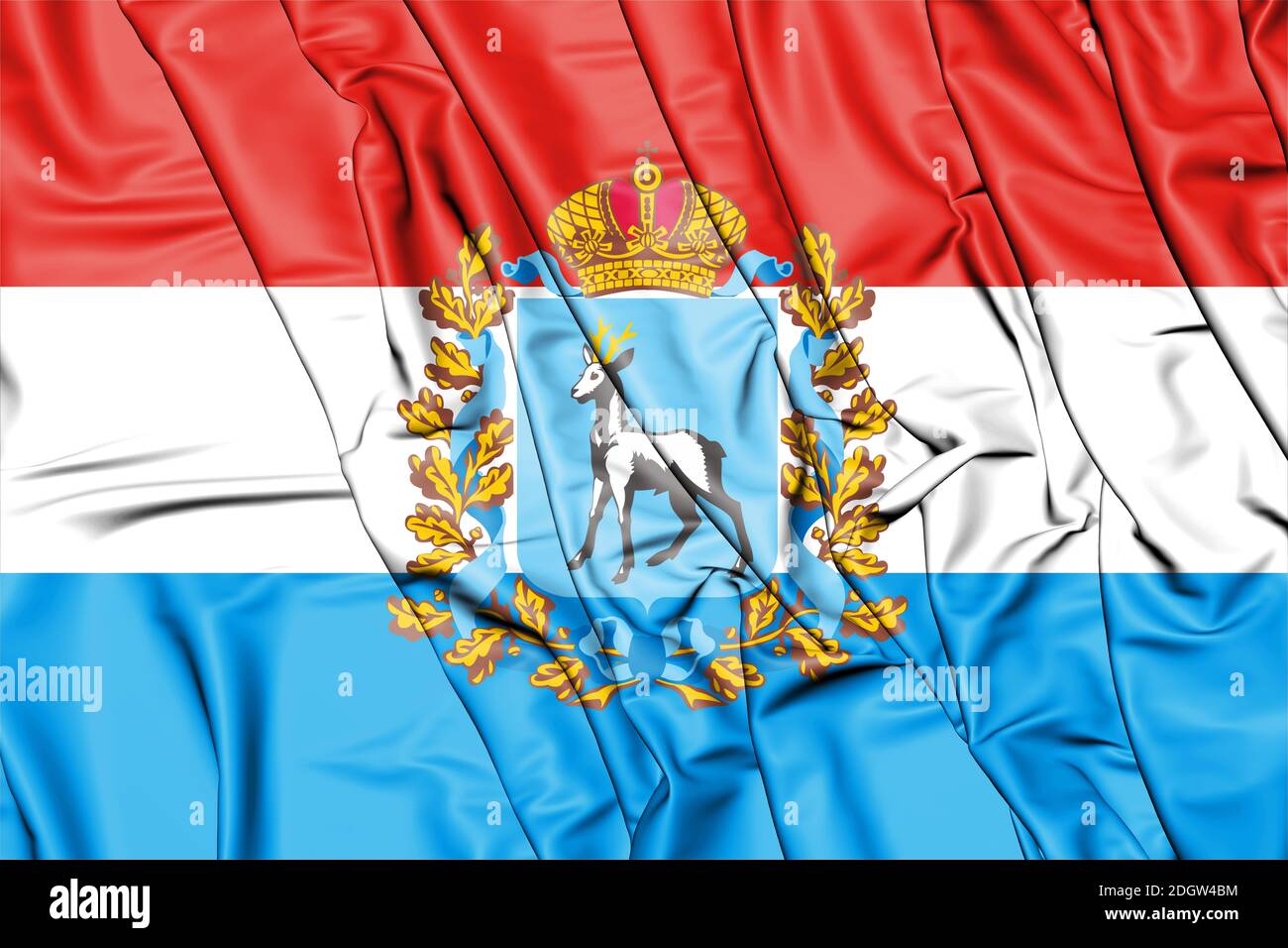 3D Flag of Samara Oblast, Russia. 3D Illustration Stock Photo - Alamy