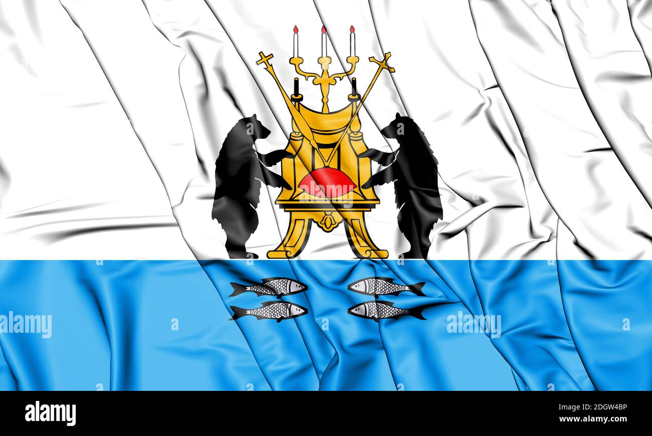 3D Flag of Veliky Novgorod, Russia. 3D Illustration Stock Photo - Alamy