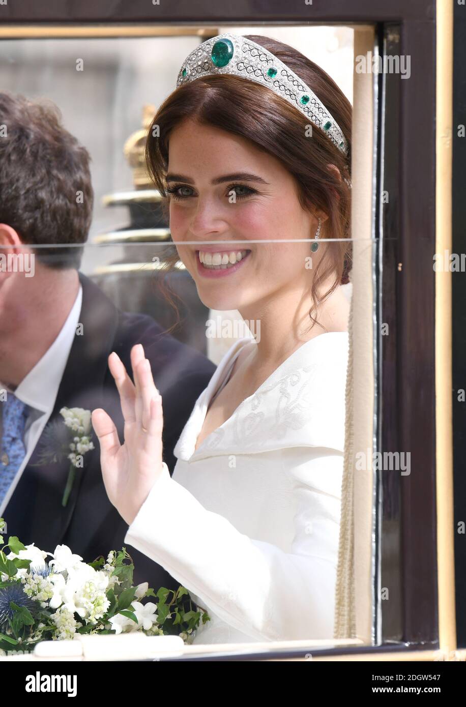 Princess Eugenie in the Scottish State Coach during the carriage ...
