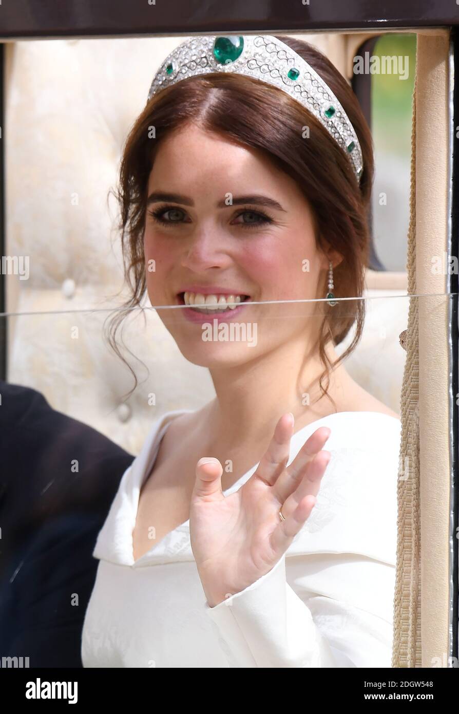 Princess Eugenie in the Scottish State Coach during the carriage ...