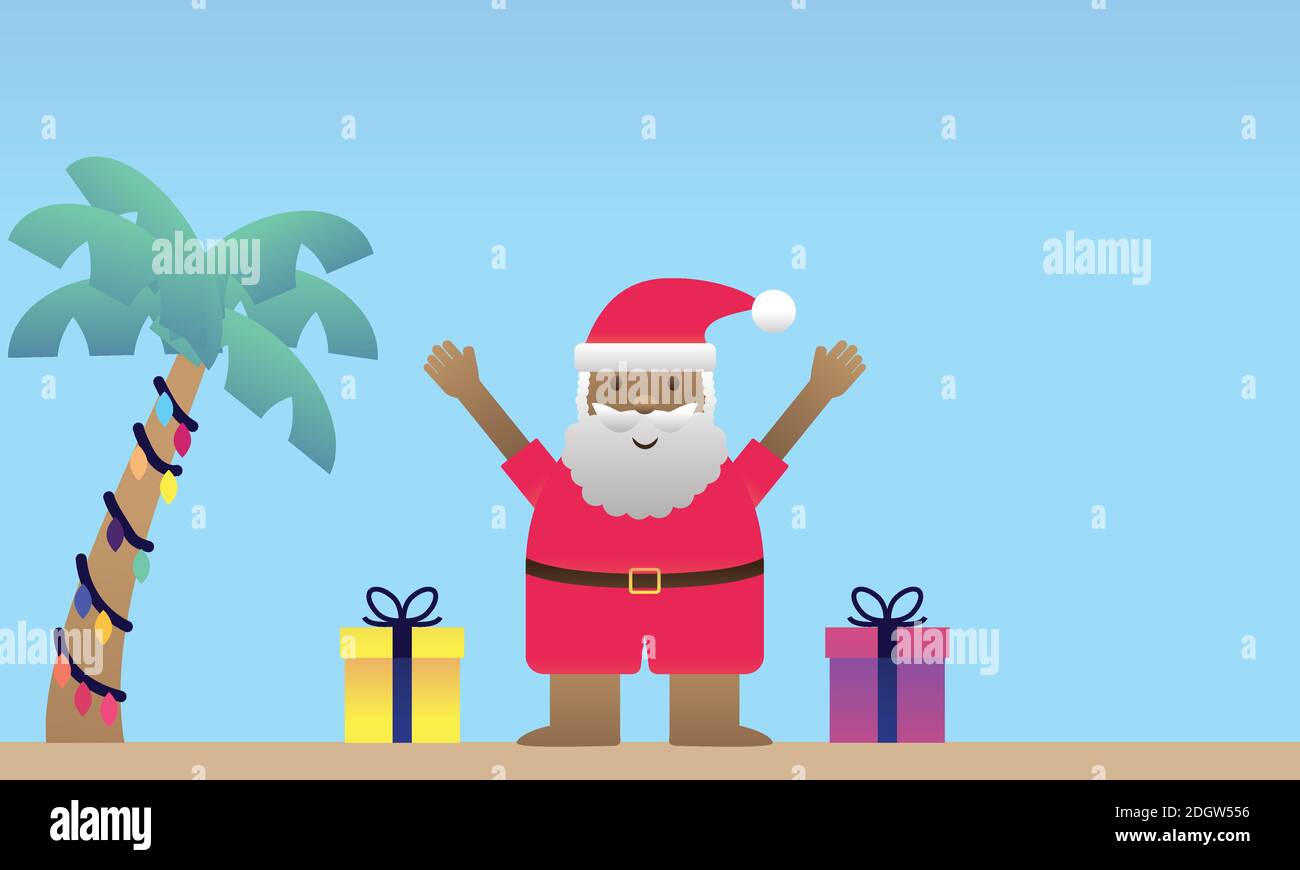 Santa claus in beach Stock Vector Images - Alamy