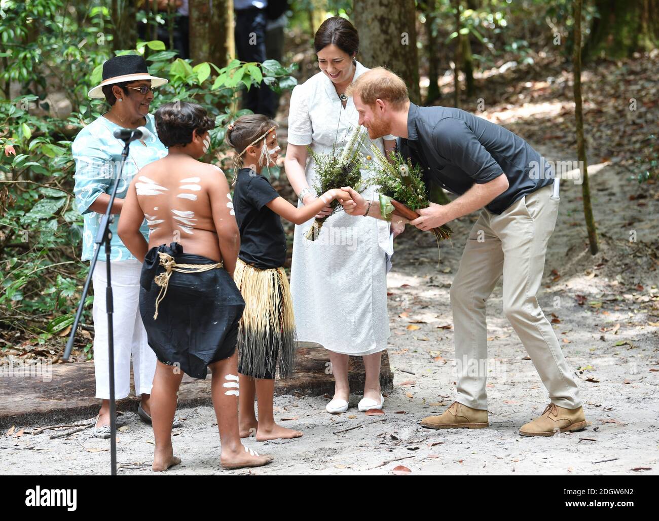 Prince Harry Duke of Sussex meets the Butchulla people and the Premiere ...