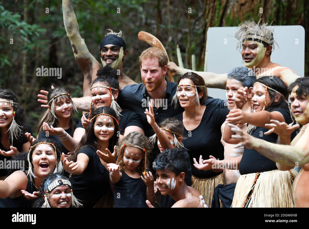 Prince Harry Duke of Sussex meets the Butchulla people and the Premiere ...