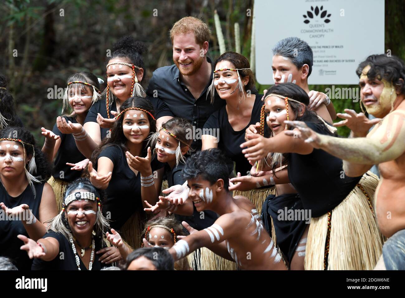 Prince Harry Duke of Sussex meets the Butchulla people and the Premiere ...