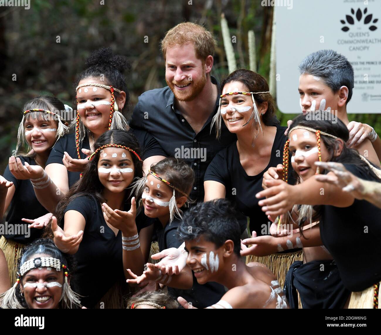 Prince Harry Duke of Sussex meets the Butchulla people and the Premiere ...