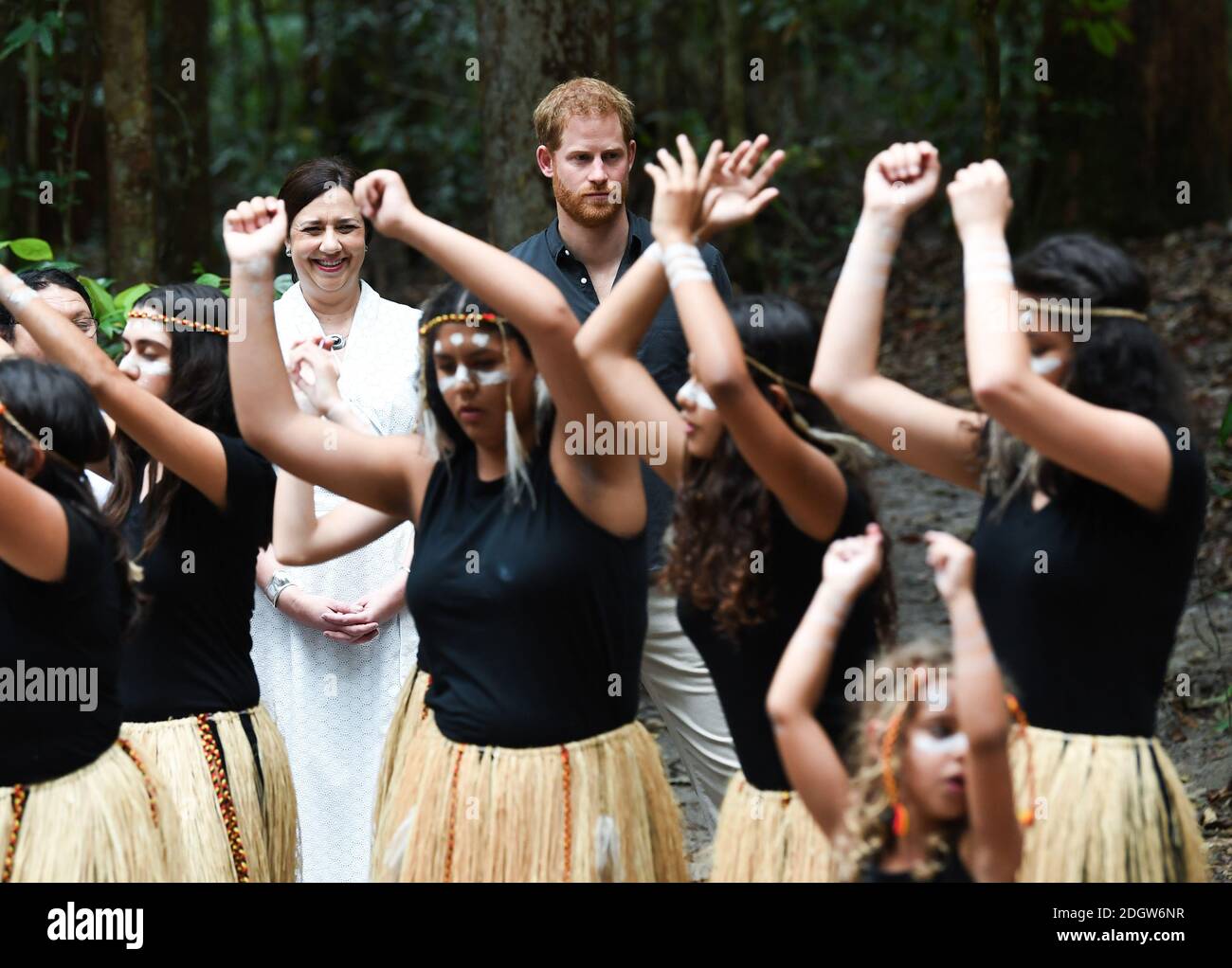 Prince Harry Duke of Sussex meets the Butchulla people and the Premiere ...