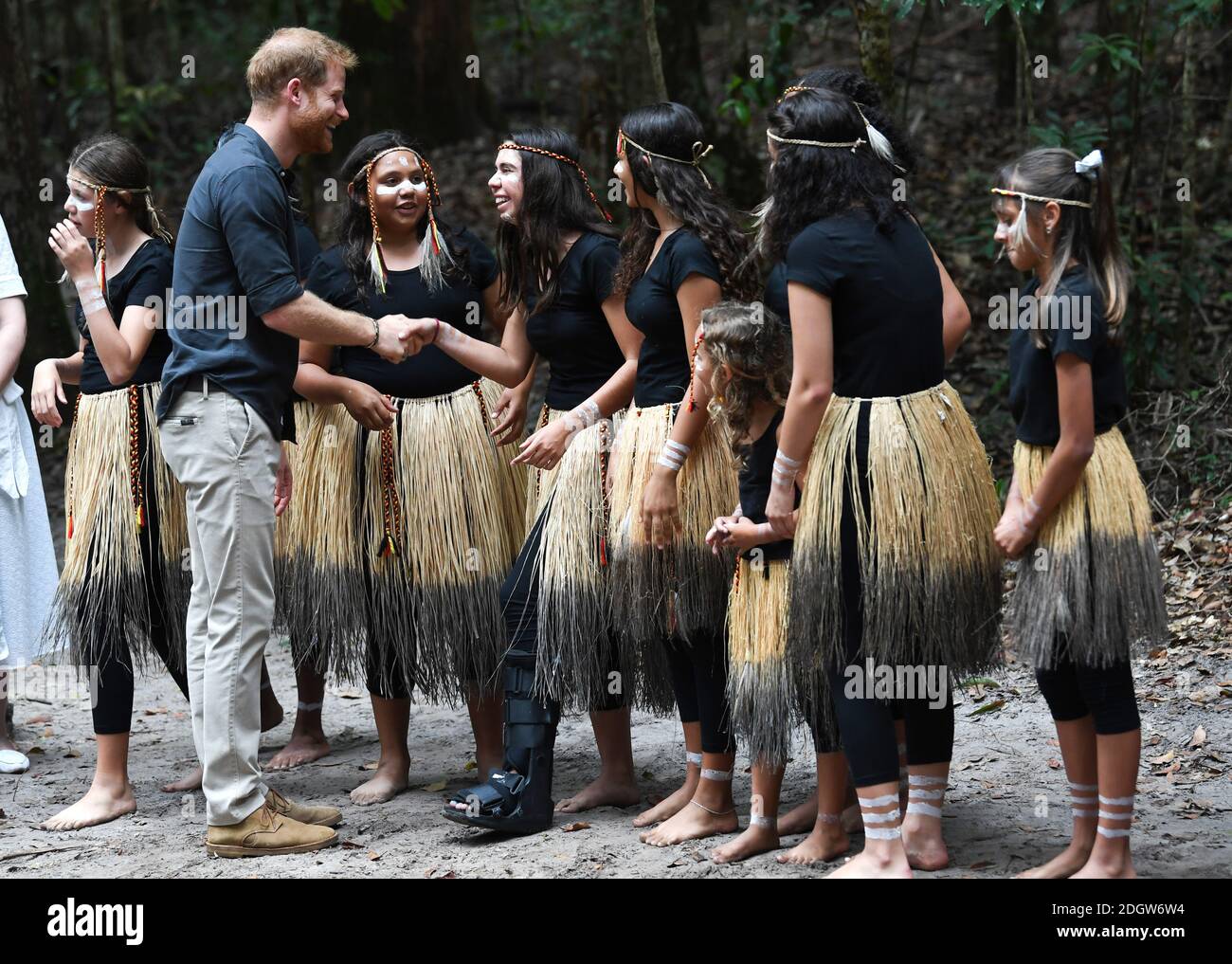 Prince Harry Duke of Sussex meets the Butchulla people and the Premiere ...
