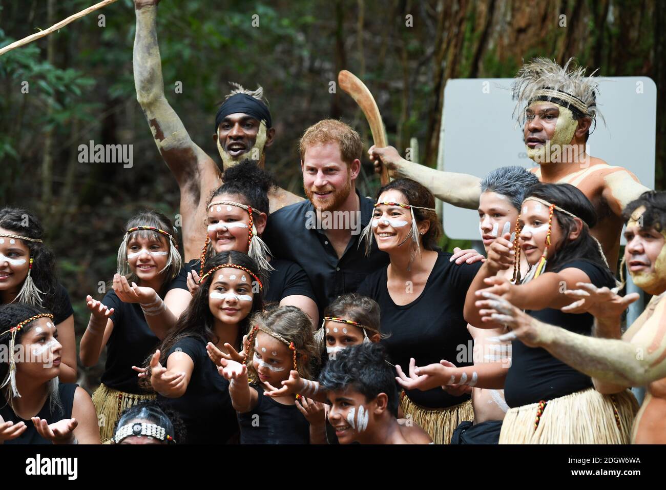 Prince Harry Duke of Sussex meets the Butchulla people and the Premiere ...