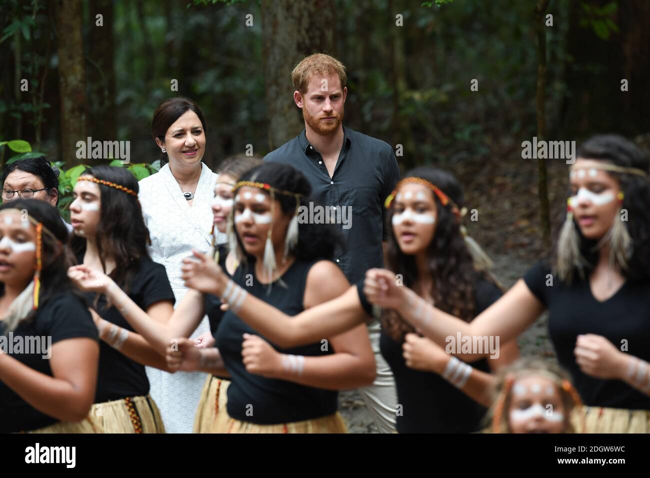Prince Harry Duke of Sussex meets the Butchulla people and the Premiere ...