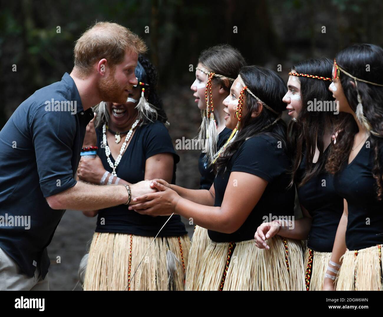 Prince Harry Duke of Sussex meets the Butchulla people and the Premiere ...
