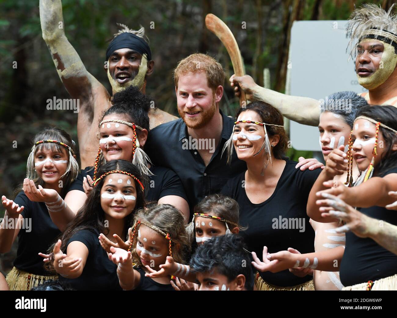 Prince Harry Duke of Sussex meets the Butchulla people and the Premiere ...