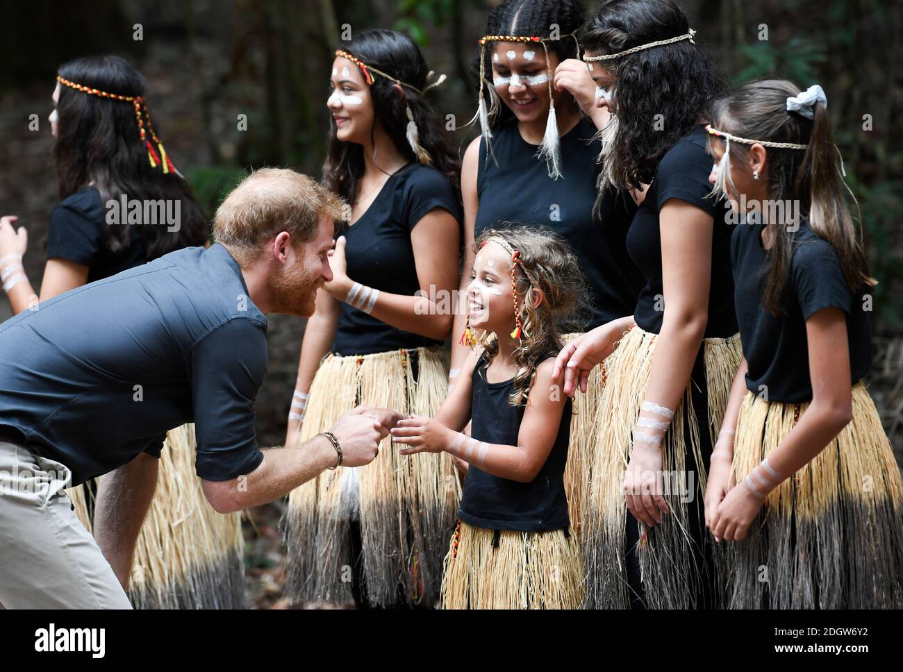 Prince Harry Duke of Sussex meets the Butchulla people and the Premiere ...