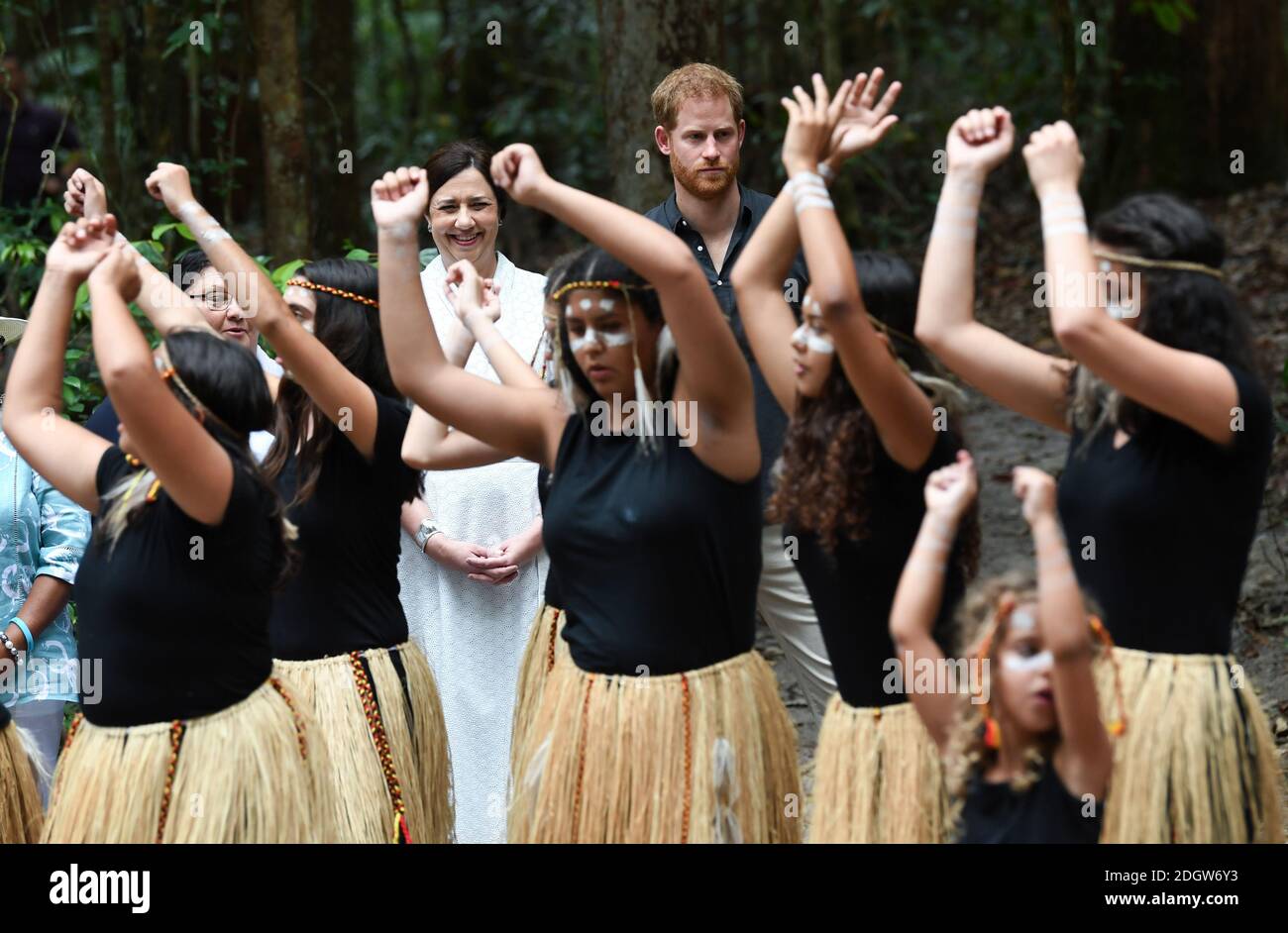 Prince Harry Duke of Sussex meets the Butchulla people and the Premiere ...