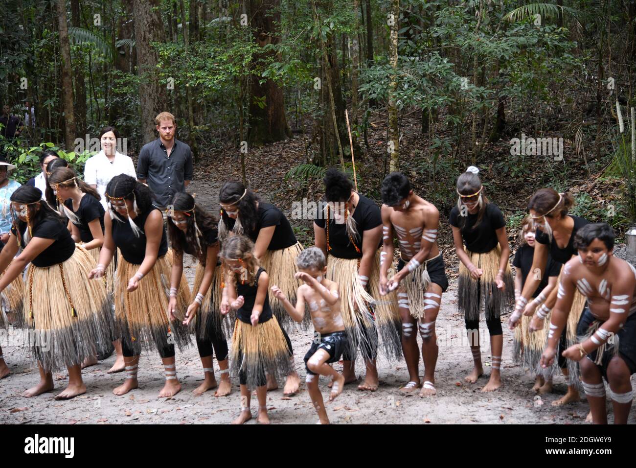 Prince Harry Duke of Sussex meets the Butchulla people and the Premiere ...